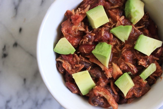 shredded chicken chili - South Beach Diet
